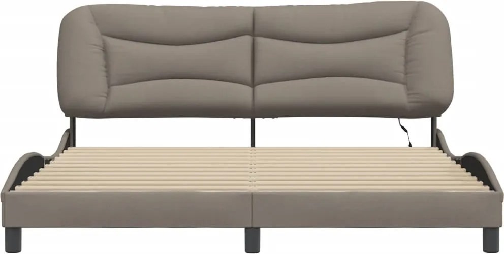 Rám postele s LED bez matrace Hvar Taupe 180x200 cm Látka 3213722