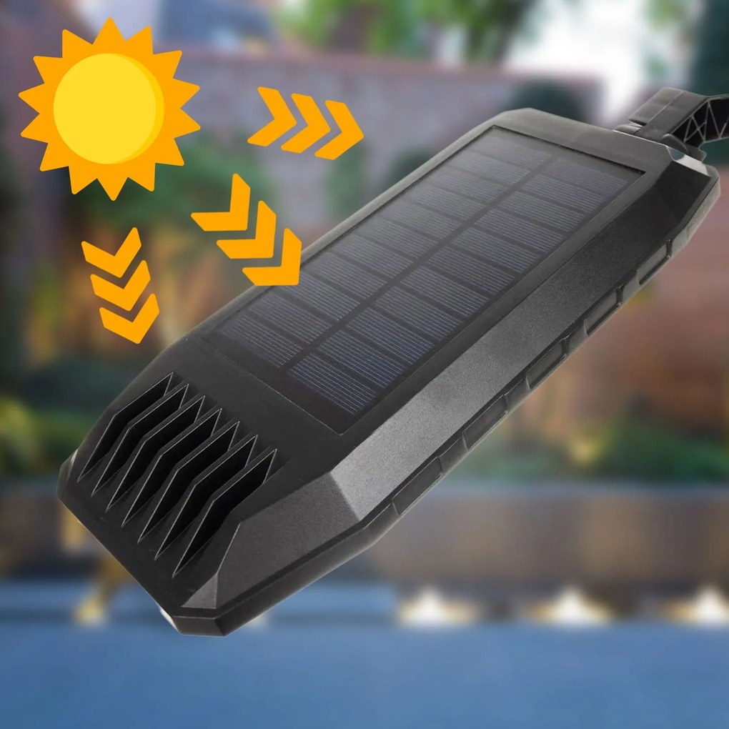 Toolight Toolight, LED solární lampa se snímačem pohybu RSL018, černá, OSW-10248