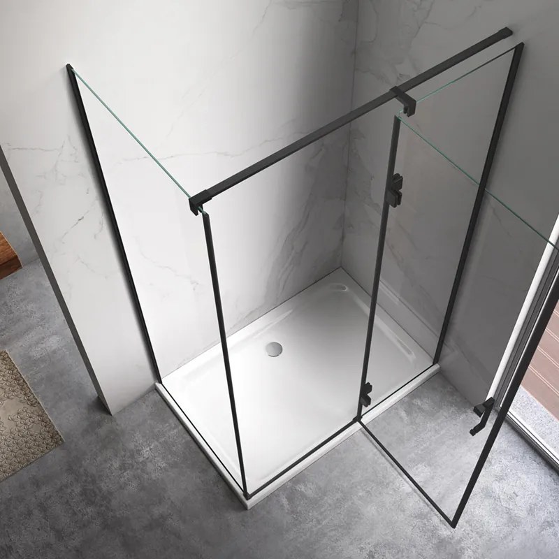 BPS-koupelny Obdélníkový sprchový kout ZES KZ03D BL 120x100 černá/transparent - bez vaničky
