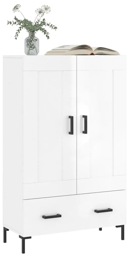 Skříň highboard lesklá bílá 69,5 x 31 x 115 cm kompozitní dřevo