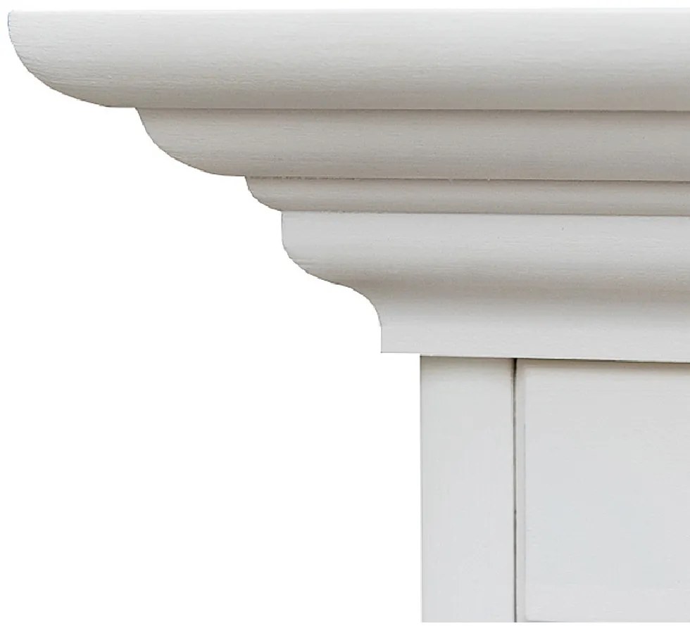 Massive home | Bílá komoda  z masivu Belluno Elegante 3D2S s bílou deskou