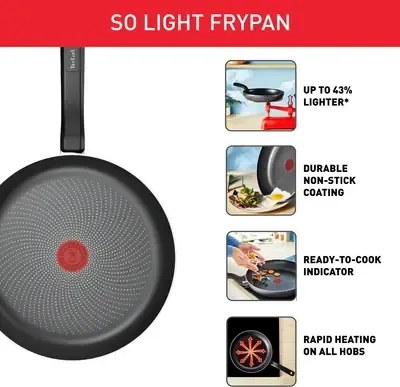 Tefal So Light H0560442 černá / Pánev / 24 cm / indukce / hliník