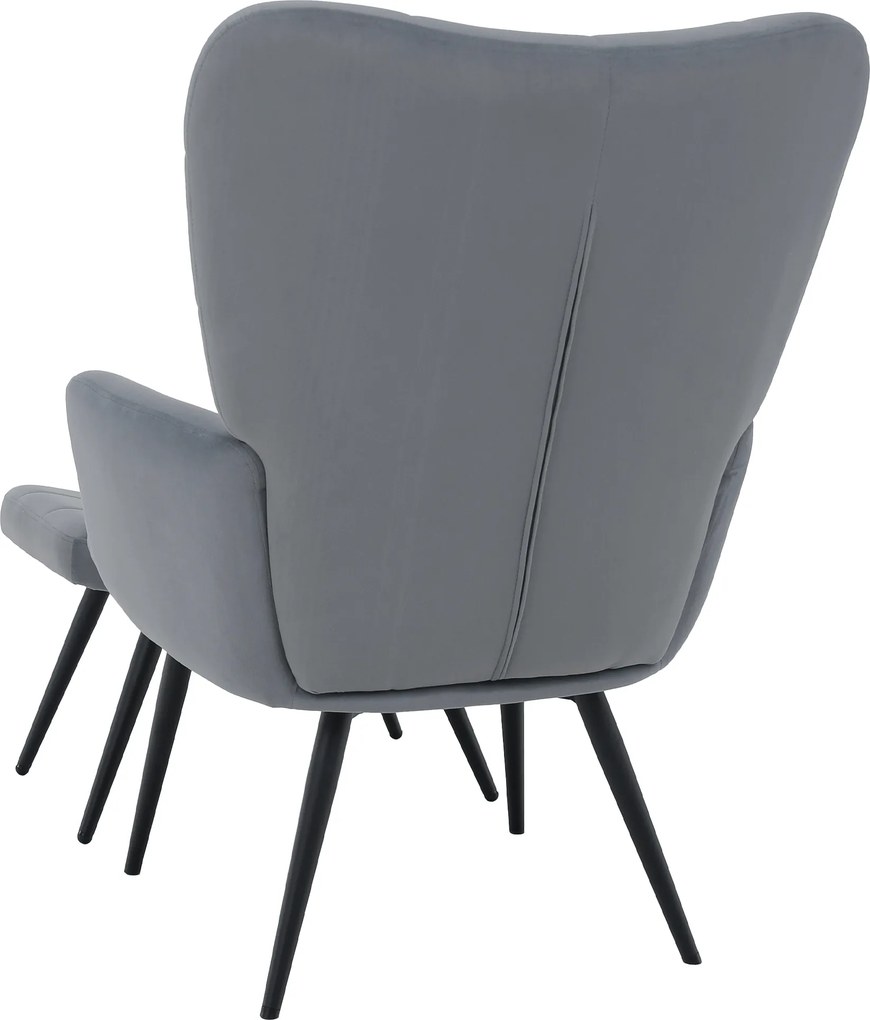 Křeslo s podnoží, šedá Velvet látka/černá, HABEN