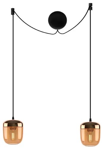 Acorn visící lampa s dvěma stínítky mosaz
