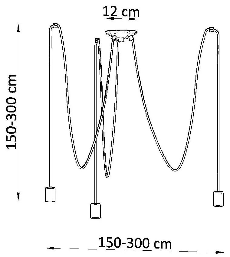 Černé závěsné svítidlo 300x300 cm Spider - Sollux
