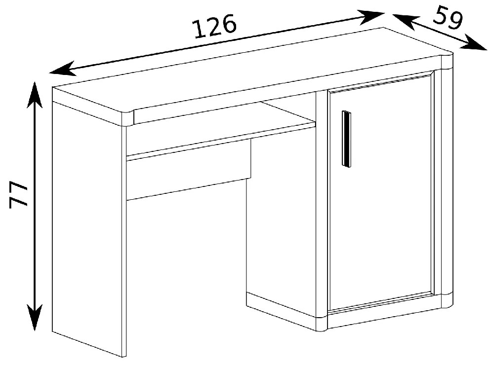 DALLAS s | psací stůl D13 | 126 cm | sonoma
