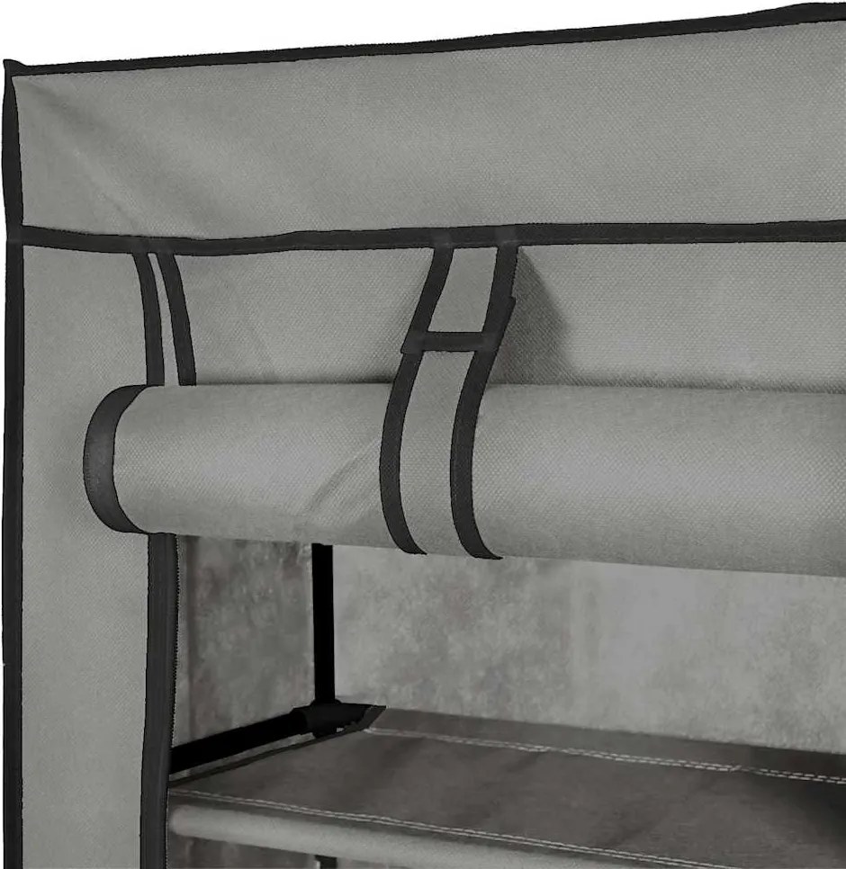 Botník s potahem šedý 57 x 29 x 162 cm textil 282432