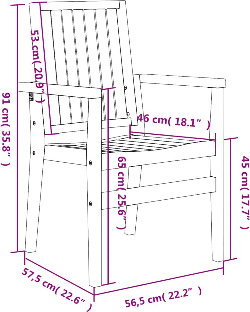 Stohovatelné zahradní židle 4 ks 56,5x57,5x91 cm masivní teak 3157901