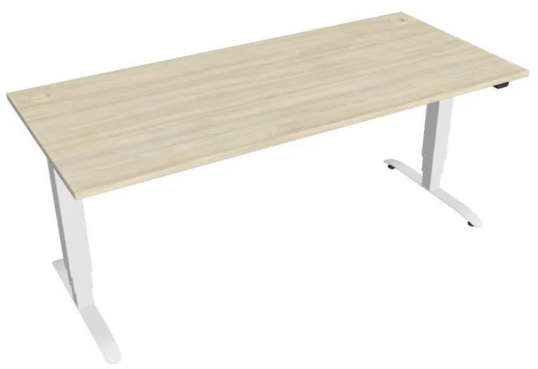 Elektr. nastavitelný stůl 180x80 - HOBIS MOTION MS 3 1800 Dekor stolové desky: akát, Barva kovové podnože: bílá