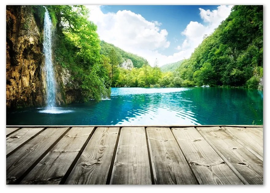 Wallmuralia Fotoobraz na skle Vodopád v lese 100x70 cm