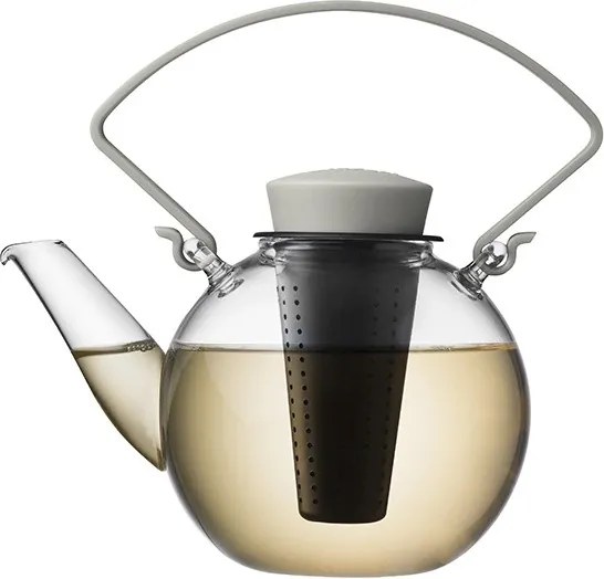 QDO Skleněná čajová konvice Tea for U šedá