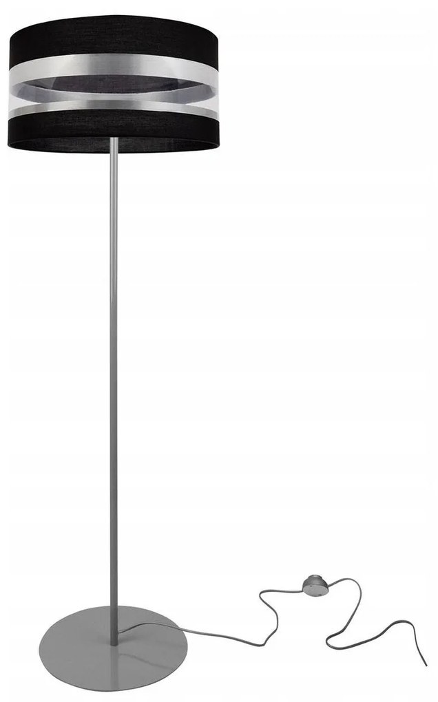 Podlahová lampa INTENSE CHROME, 1x textilní stínítko (výběr ze 6 barev), (výběr ze 3 barev konstrukce), (fi 40cm), O