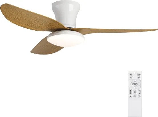 Brilagi-LED Stmívatelný stropní ventilátor LED/30W/230V 3000-6500K bílá/hnědá+DO