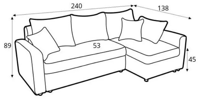 BRW Rohová sedací souprava Přeman