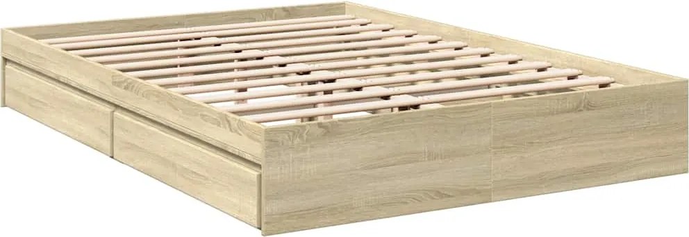 Rám postele se zásuvkami dub sonoma 160x200 cm kompozitní dřevo 3280645
