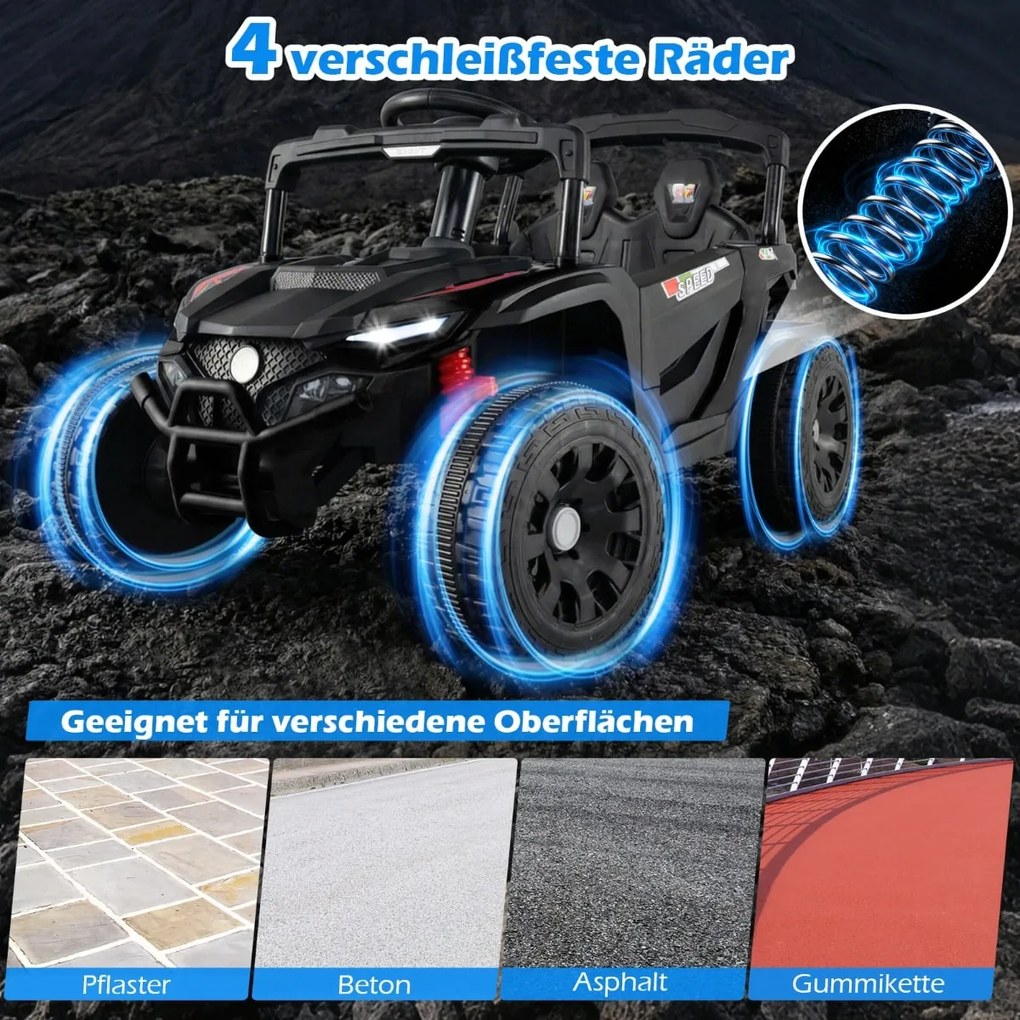 Costway 12 V Dětský traktor s odnímatelným přívěsem a rodičovským