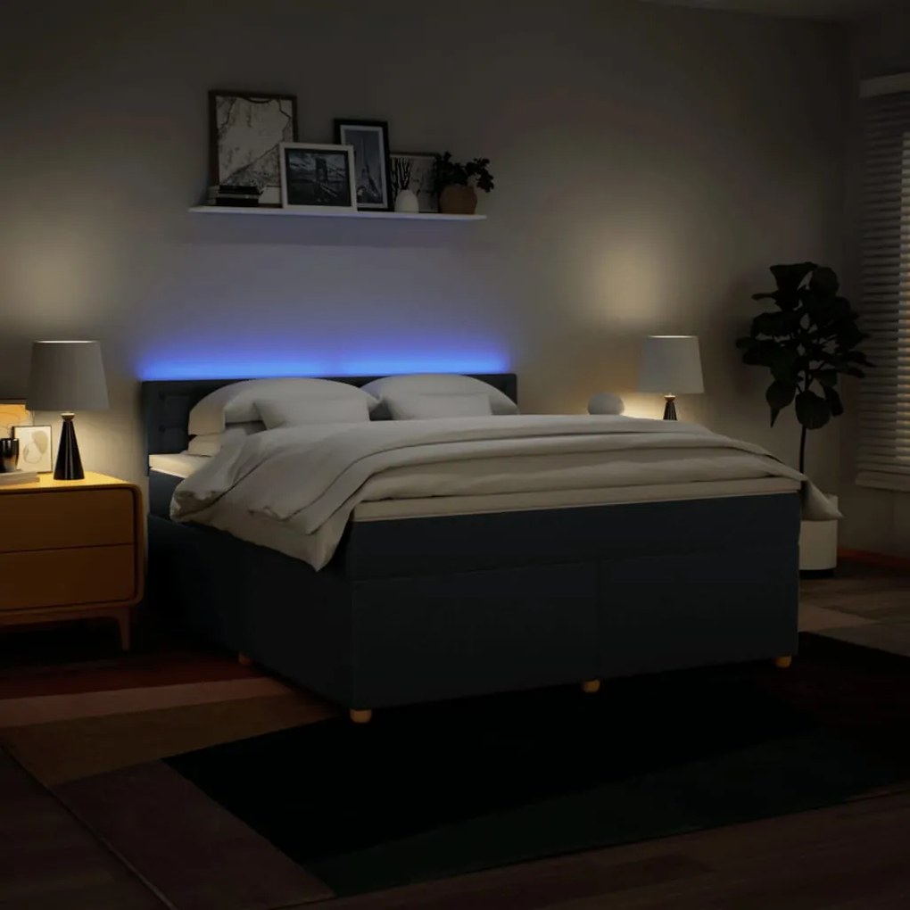 Box spring postel s matrací modrá 180x200 cm textil 3289079