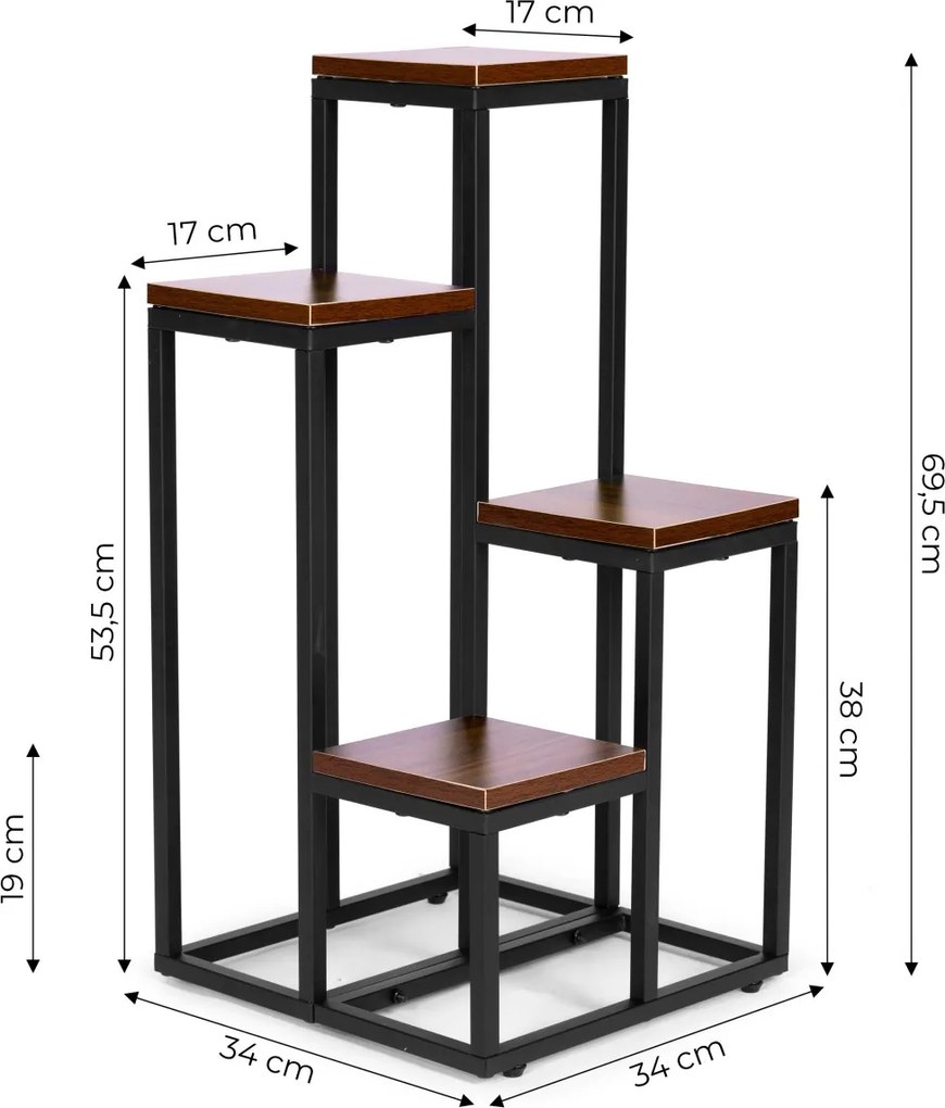 Stojan na květiny GEORGE tmavý ořech