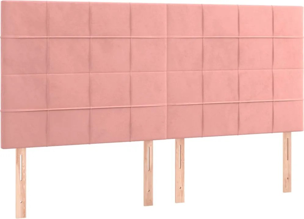 Box spring postel s matrací růžová 180x200 cm samet 3137862