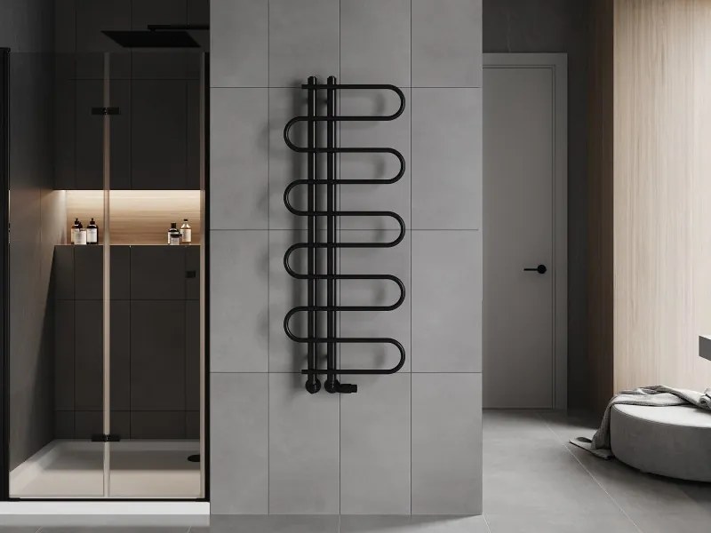 Mexen Kiso dekorativní koupelnový radiátor 1250 x 500 mm, 256 W, černý - W114-1250-500-00-70