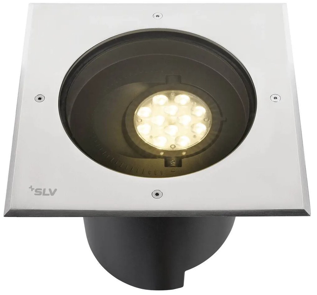 LA 1009171 DASAR® XL svítidlo do země, asymetrické, 3000K, 70°/40°, IP65/IP67, čtvercové, nerezová ocel / černá - BIG WHITE (SLV)