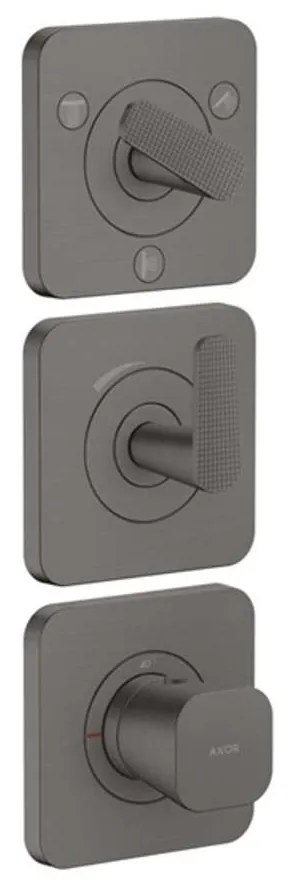 Axor Citterio C - Termostatická baterie pod omítku, pro 3 spotřebiče, kartáčovaný černý chrom 49711340