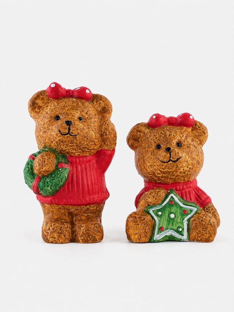 Sinsay - Stojící vánoční dekorace ve tvaru medvídků 2 pack - vícebarevná