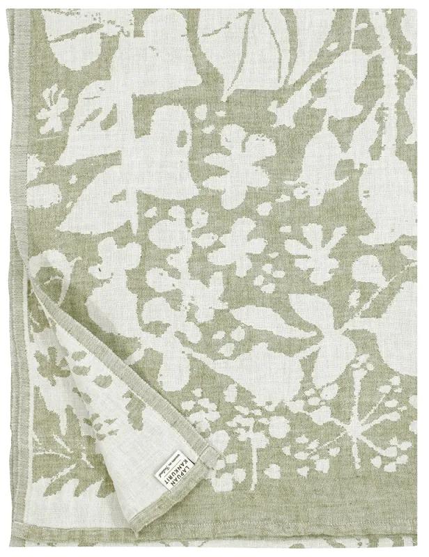 Lněný ručník Villiyrtit, olivově zelený, Rozměry  48x70 cm