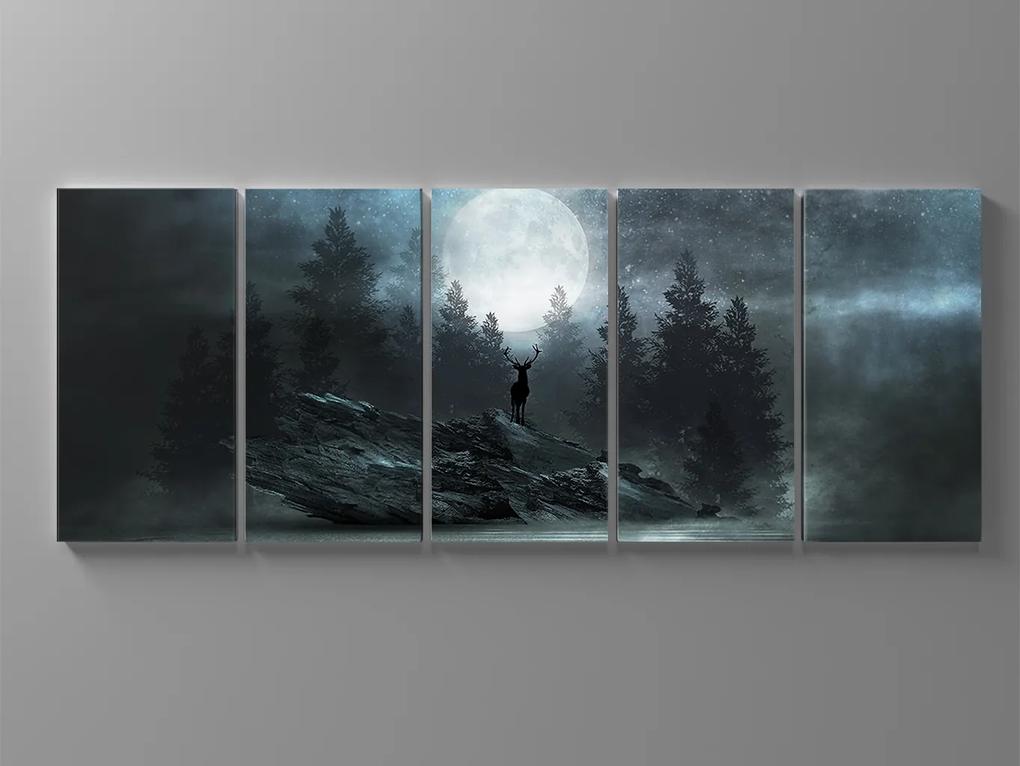 Liox Obraz Jelen v temném lese Rozměr: 125 x 50 cm