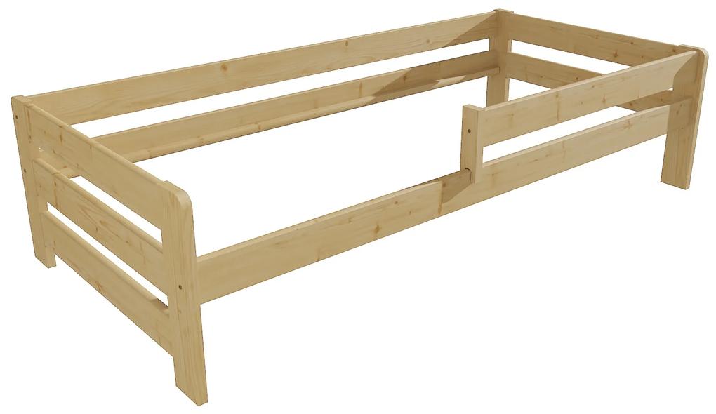 Vomaks Dětská postel se zábranou VMK003D KIDS Rozměr: 120 x 200 cm, Barva: surové dřevo