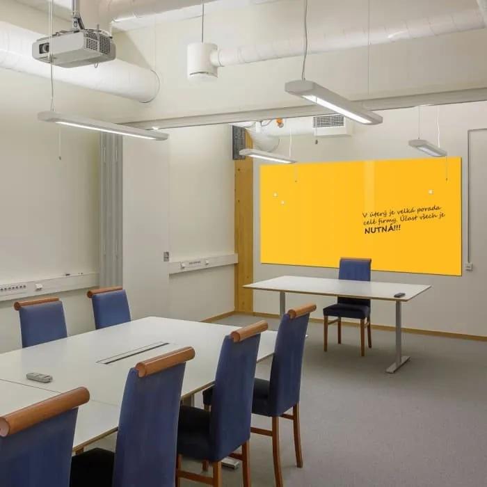 Žlutá exotická skleněná magnetická tabule nalepovací na zeď Smatab® - 100 x 65 cm
