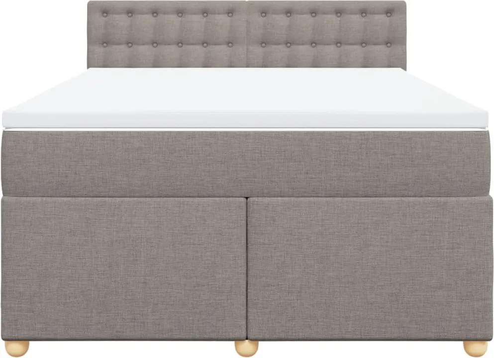 Box spring postel s matrací taupe 160x200 cm textil 3289049