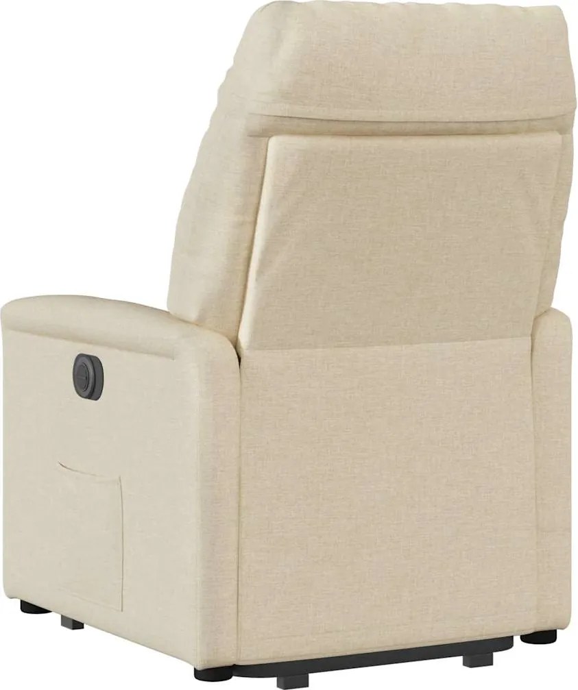 Zvedací polohovací křeslo krémové textil 3303040