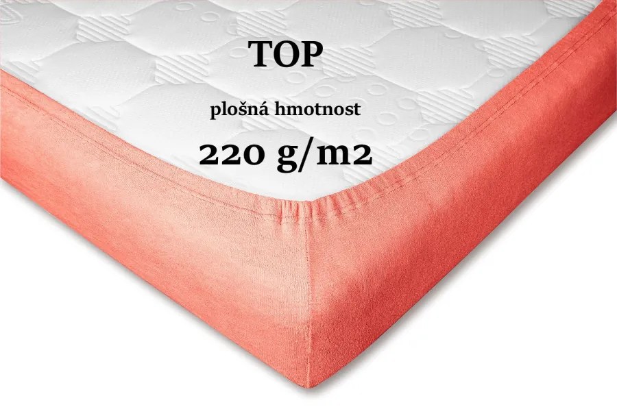 DADKA Froté prostěradlo losos Rozměr 120x220x20