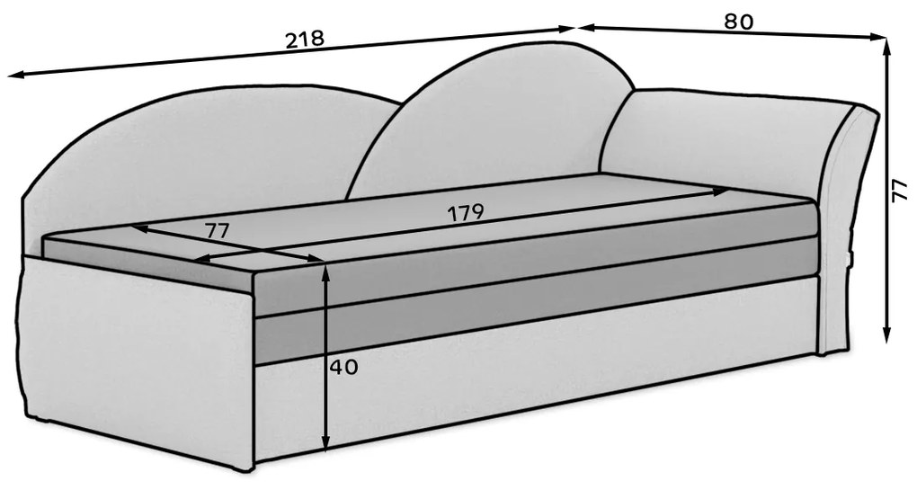 Eltap Rozkládací pohovka Aga Materiál a barva potahu: Alova 42, Alova 79 - zelená