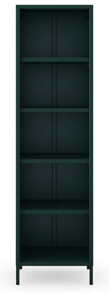 Regál plytký otevřený na knihy na nožičkách lahvově zelená, 500x1800x350 mm: MARIO Modern
