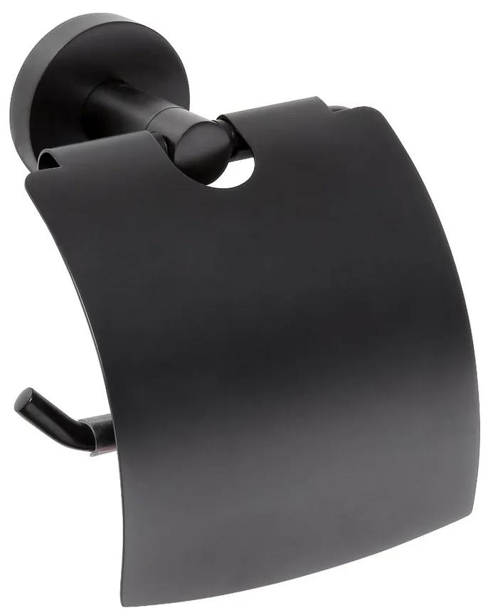 X-ROUND BLACK držák toaletního papíru s krytem, černá (104112010) XB702