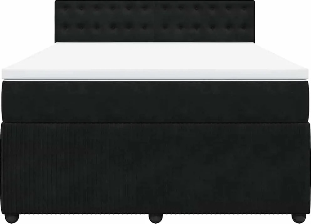 Box spring postel s matrací černá 140x200 cm samet 3287772
