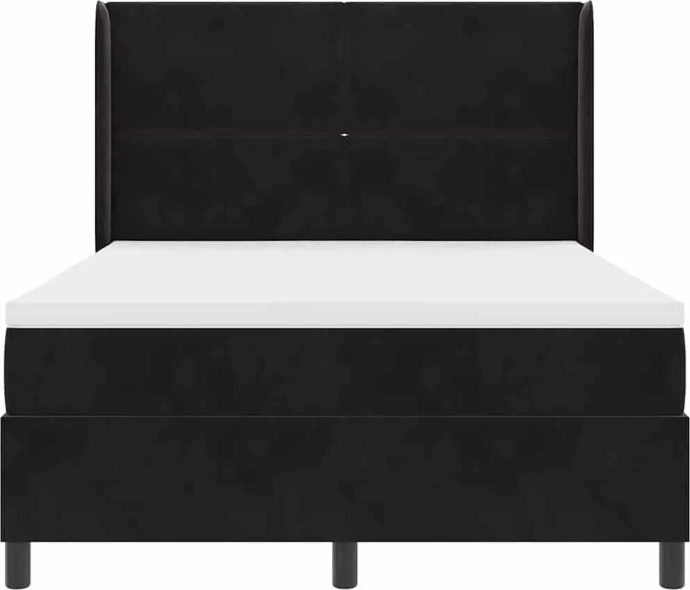 Postel s boxspringem s čelo Černá 160 x 200 cm samet 3342070
