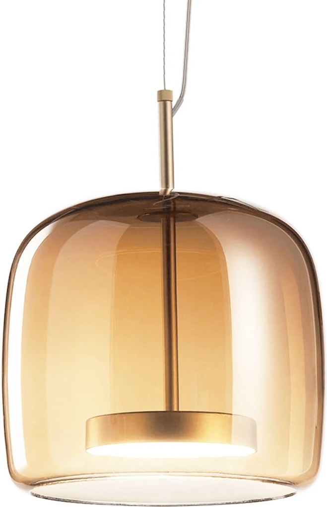 Toolight - LED závěsné svítidlo ze skla Amber APP613-1CP, zlatá, OSW-03895