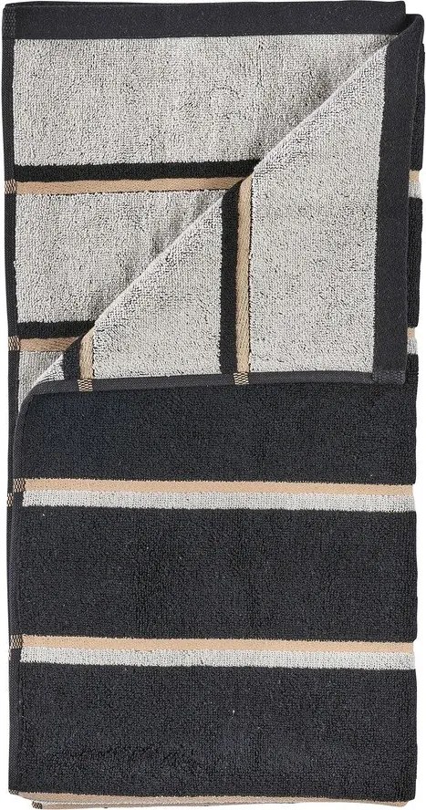 Černá/světle šedá bavlněná osuška 70x140 cm Sauna – Zone