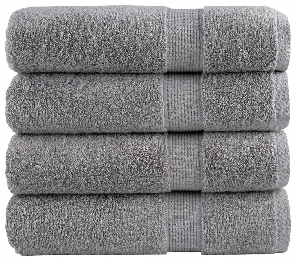 Prémiové osušky SOLUND 4 ks šedé 100x150 cm 600 g/m² 137312