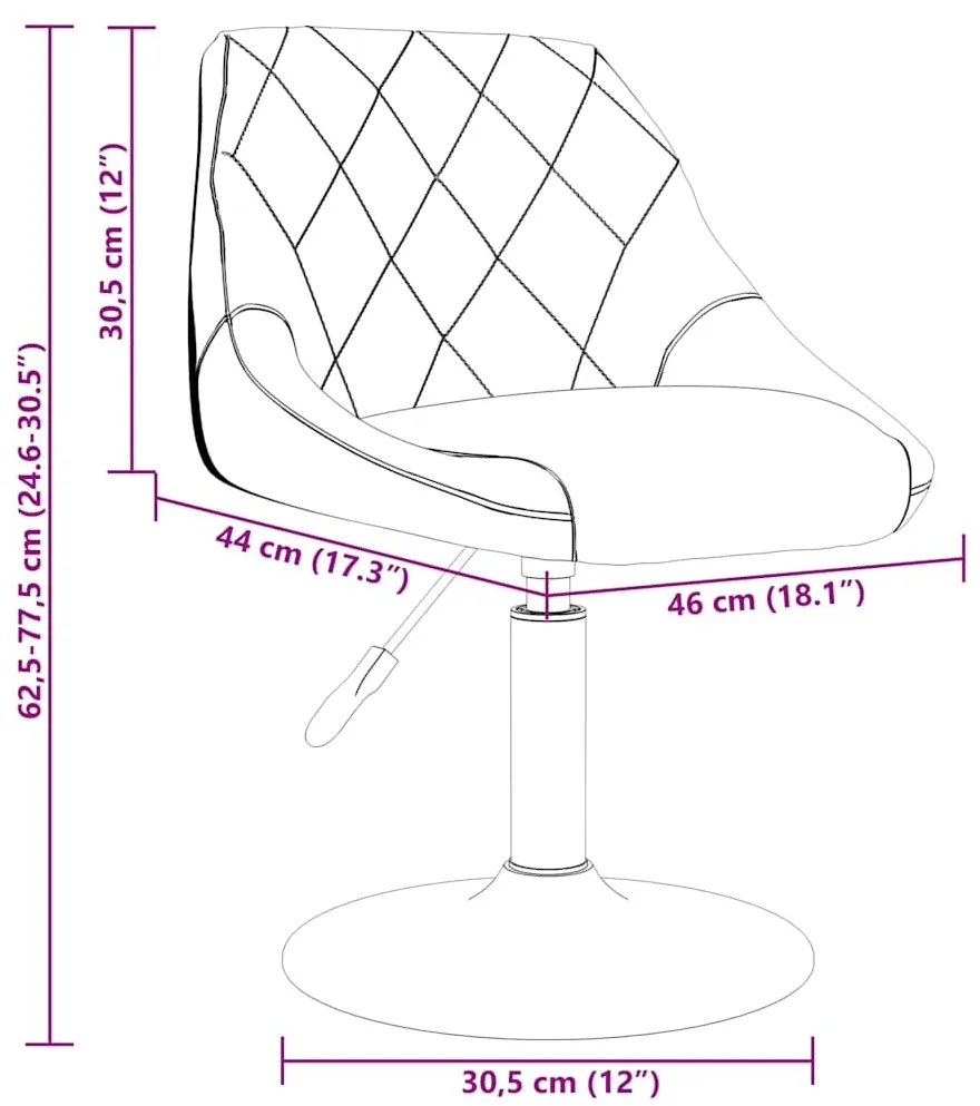 vidaXL Marketos Otočné jídelní židle 2 ks vínové samet