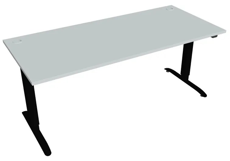 Elektr. nastavitelný stůl 180x80 - HOBIS MOTION  MS 2 1800 Dekor stolové desky: šedá, Barva kovové podnože: černá