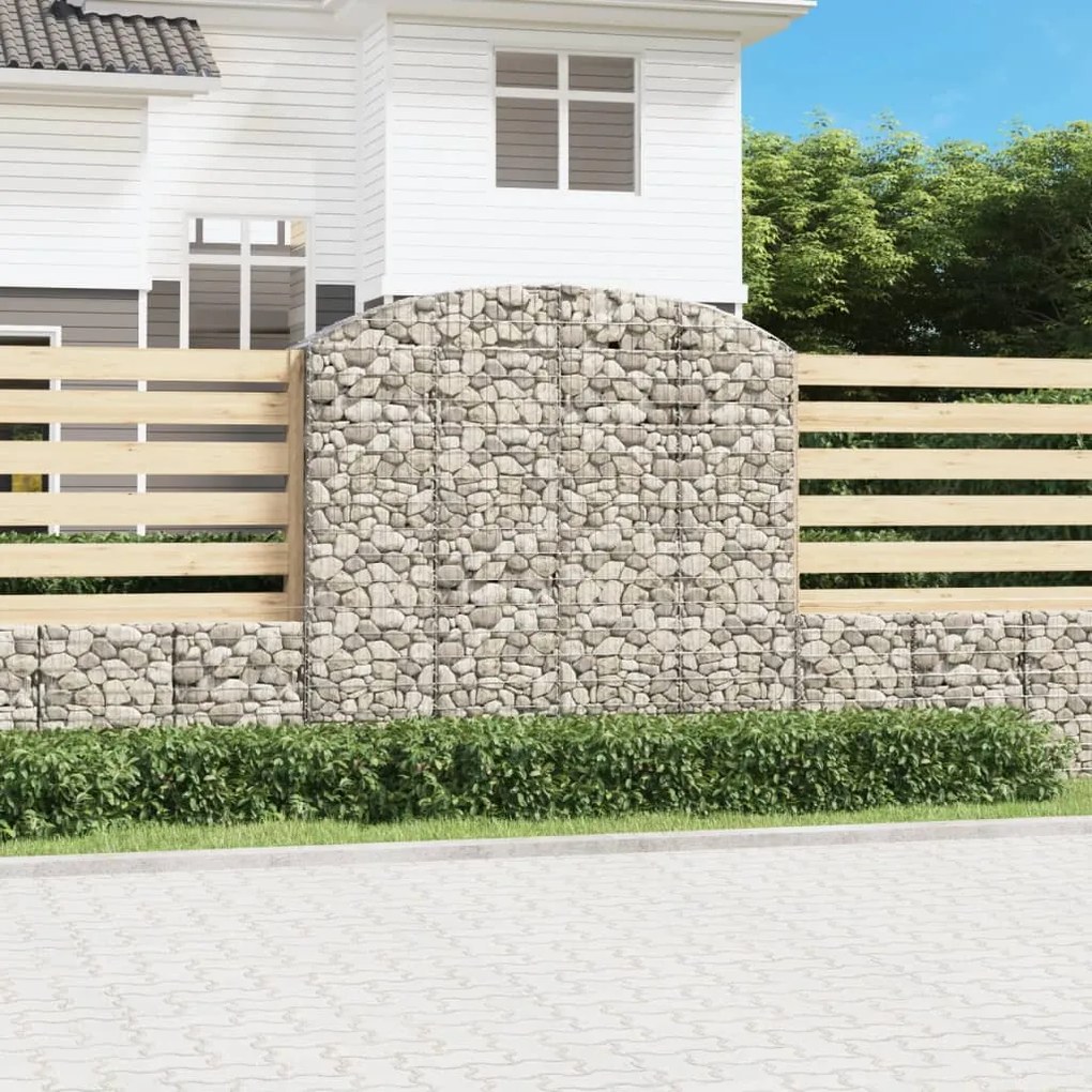 Klenutý gabionový koš 200 x 50 x 180/200 cm pozinkované železo 153479