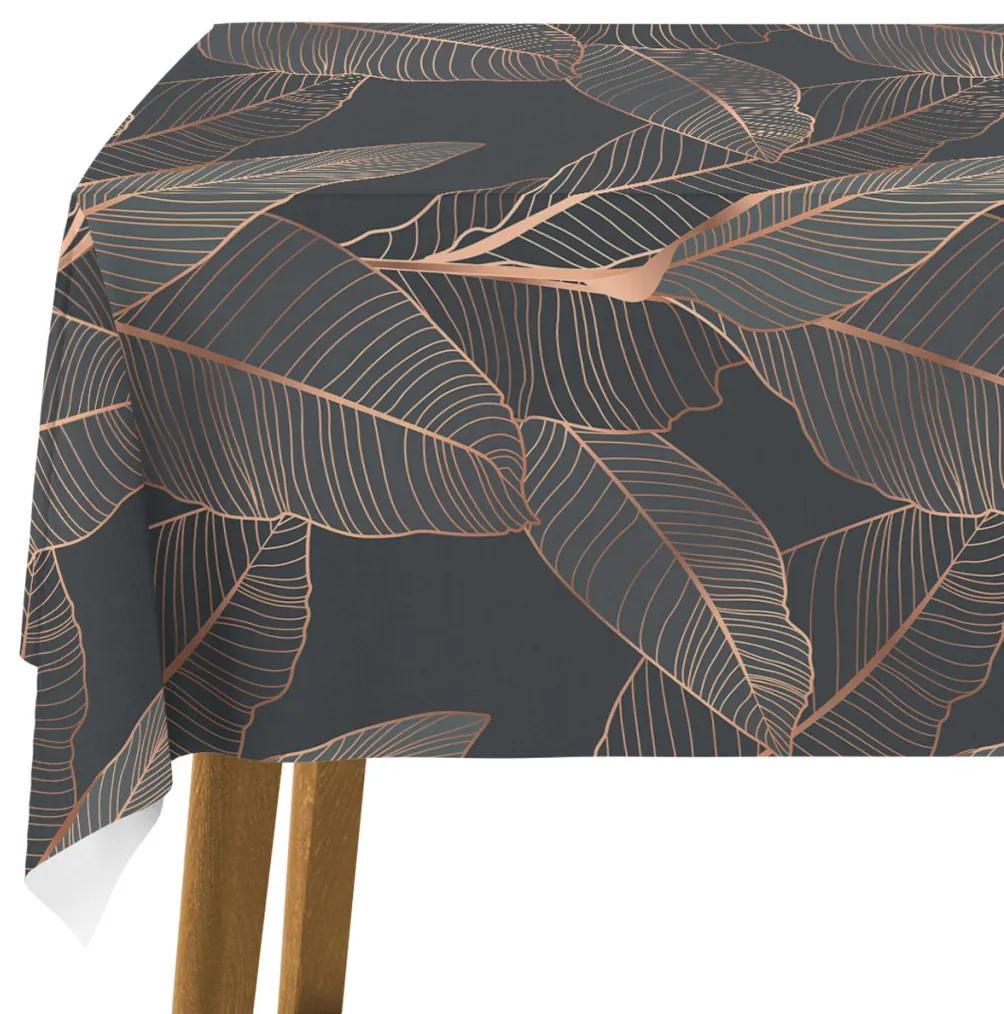 Ubrus na stůl Čokoládový fíkus - botanická glamour kompozice v hnědých odstínech