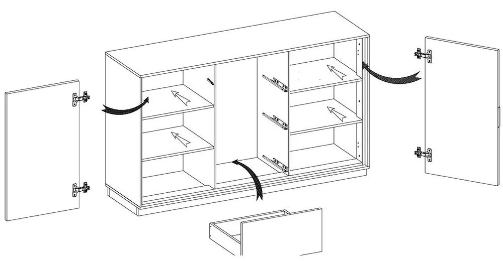 KEKS | komoda K12 | 130 cm | artisan/kašmír/dřevo dub
