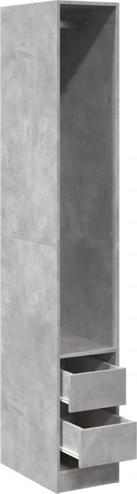 Šatní skříň betonově šedá 30 x 50 x 200 cm kompozitní dřevo 3307741