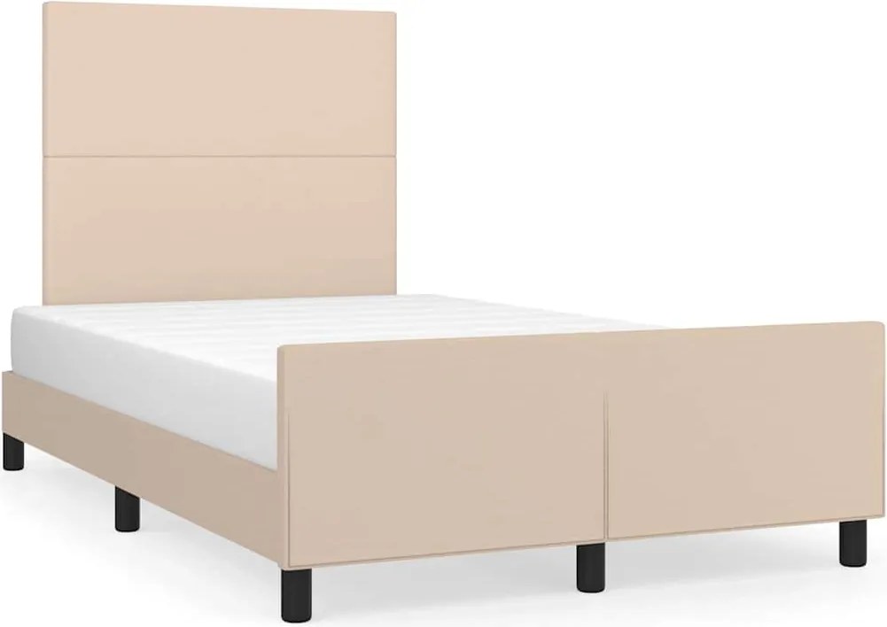 Rám postele s čelem cappuccino 120x200 cm umělá kůže 3125444