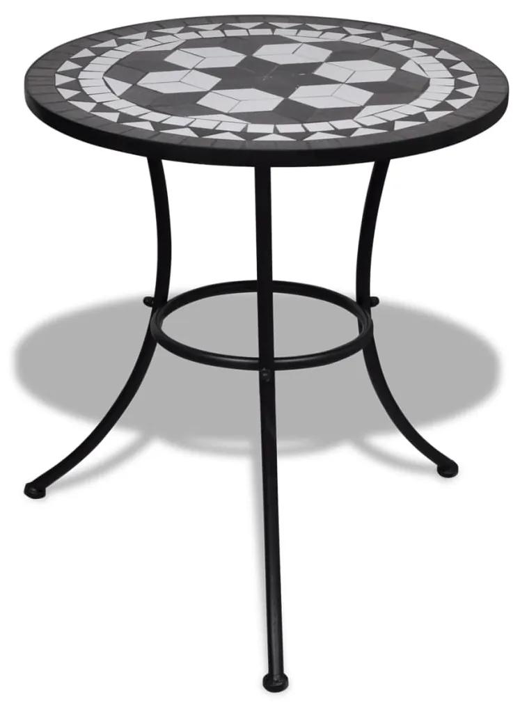 41532 vidaXL Bistro stolek černý a bílý 60 cm mozaika